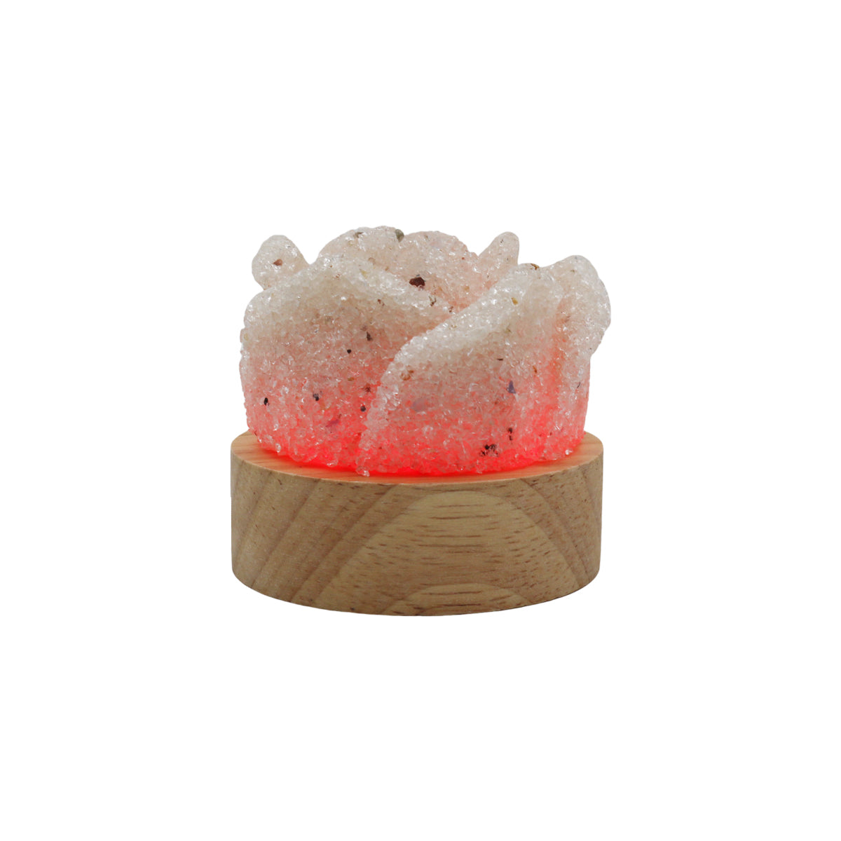 Rock Quartz Rose wooden base table lamp with a USB cable – GemDeal Co.